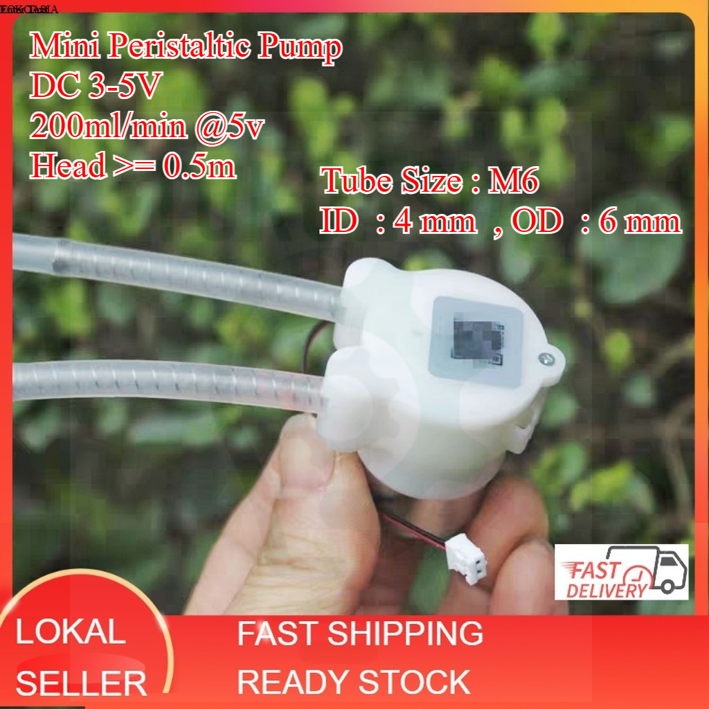 Jual DC 3V 3.7V 5V Mini Peristaltic Dosing Pump Micro Self-priming ...