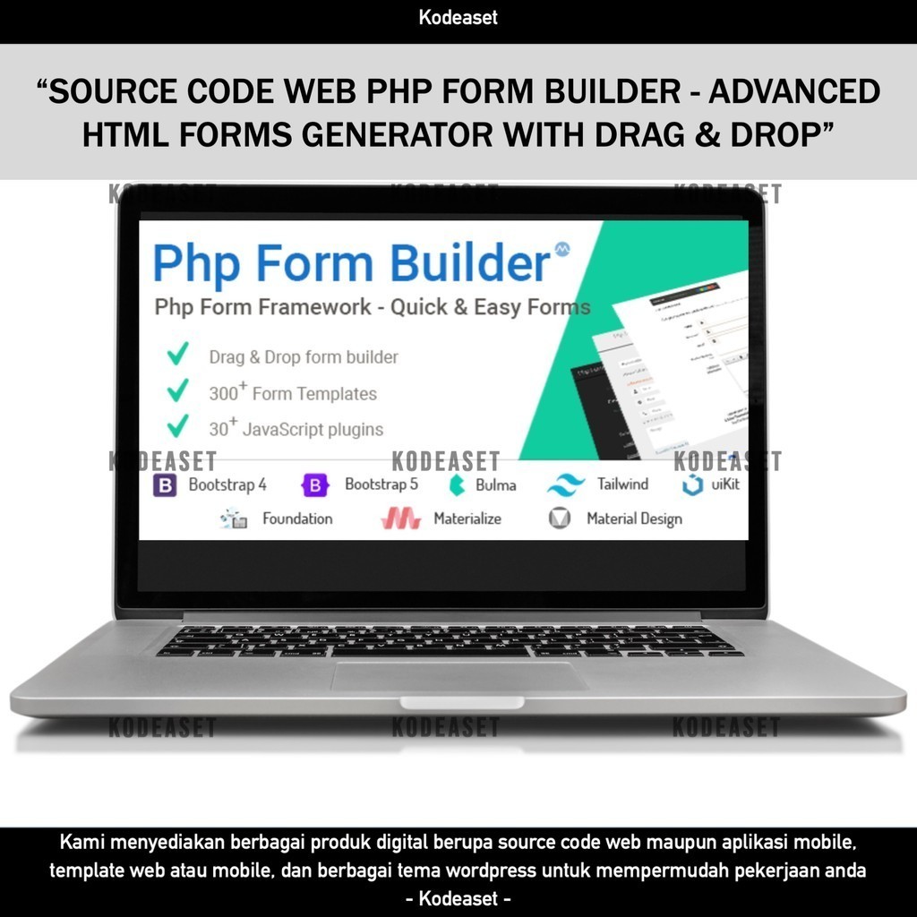 Jual SOURCE CODE APLIKASI WEB PHP FORM BUILDER - ADVANCED HTML FORMS GENERATOR WITH DRAG & DROP ...