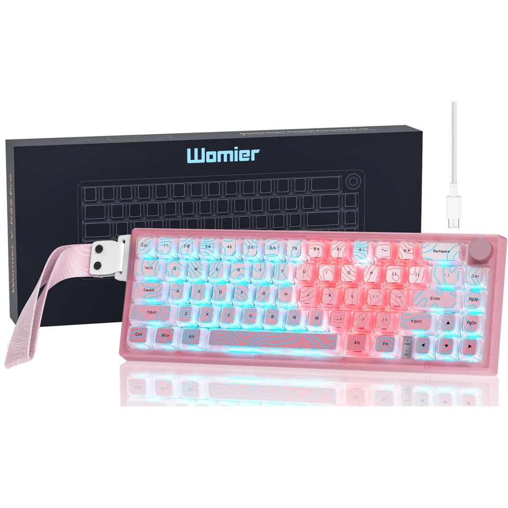 Jual Womier V-K66 PRO 60% Custom Mechanical Keyboard QMK/VIA Creamy Gasket Mount Hot Swappable ...