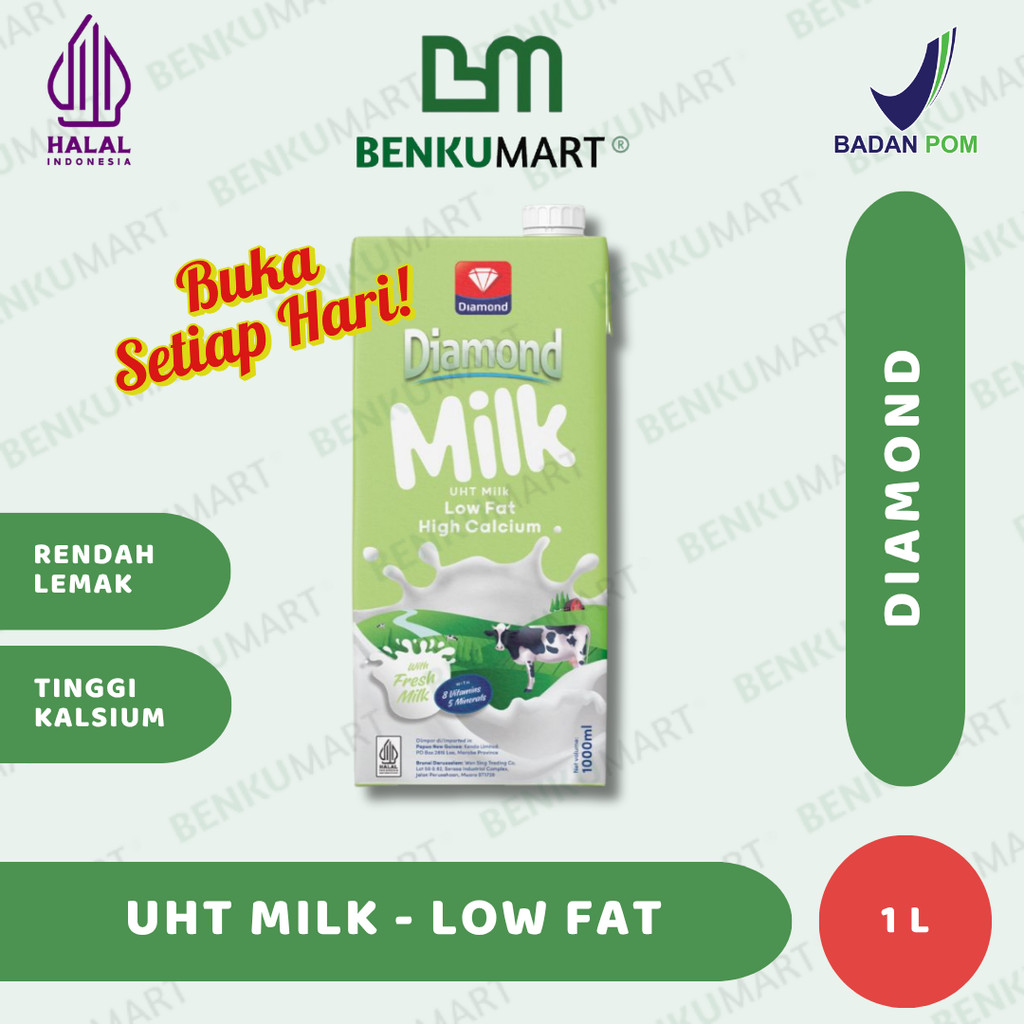 Jual Susu UHT Diamond Low Fat 1 L | Shopee Indonesia