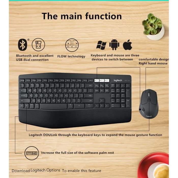 Jual Keyboard Mouse Logitech MK850 Wireless Bluetooth M720 Combo Flow ...