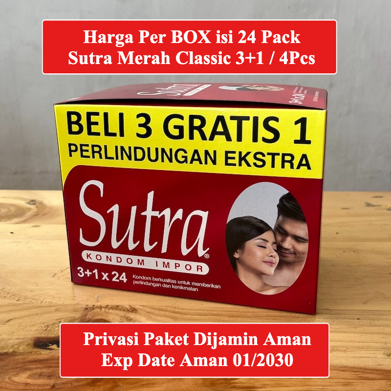Jual Kondom Sutra Merah Classic 3+1 (4Pcs) 1 BOX / Karton 24 Pack ...
