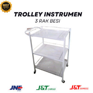 Jual TROLLEY INSTRUMEN 3 RAK STAINLESS || TROLI 2 LACI || TROLI 3 SUSUN ...