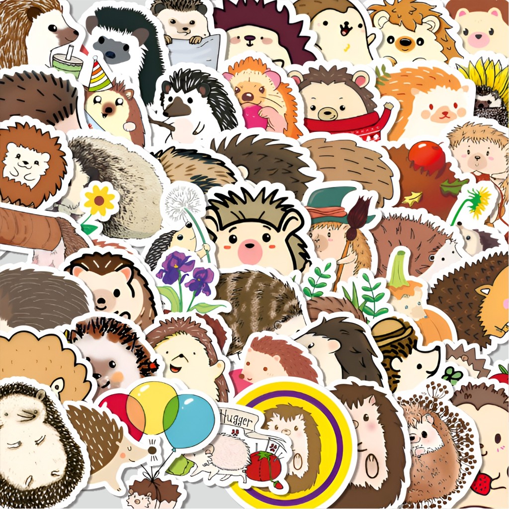 Jual Stiker Cutting Pack Stiker Hedgehog [Hewan Landak] Isi 100Pcs ...