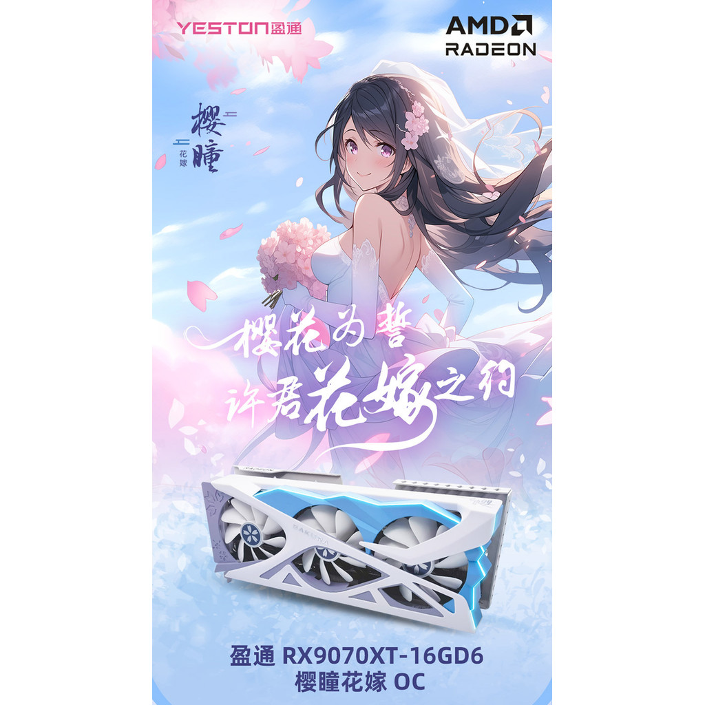 Jual Yeston RX 9070XT 16G GDDR6 256bit Graphics Card 20Gbps 2518MHz ...
