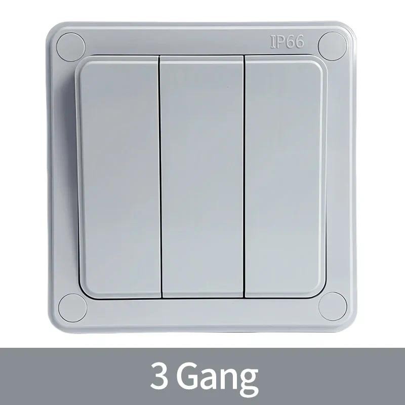 Jual 1/2/3 Gang Push Button Switch 16A Power Switch ON-OFF Weatherproof ...