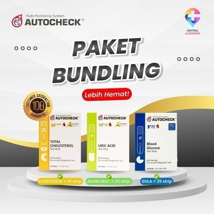 Jual Paket Autocheck Strip Gula kolesterol Asam Urat Central Alkesindo ...