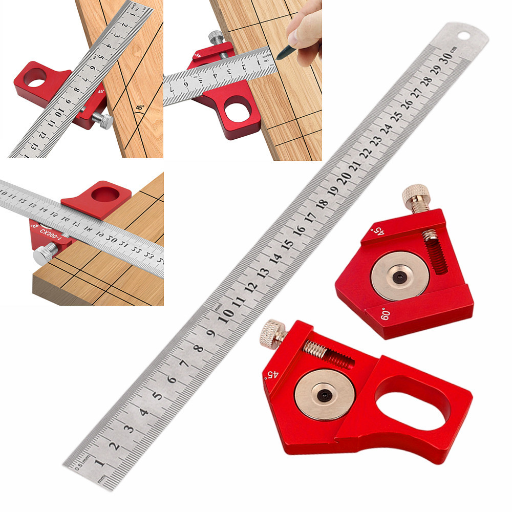 Jual Steel Ruler Positioning Block 45/60/90 Degree Angle Scriber Line ...