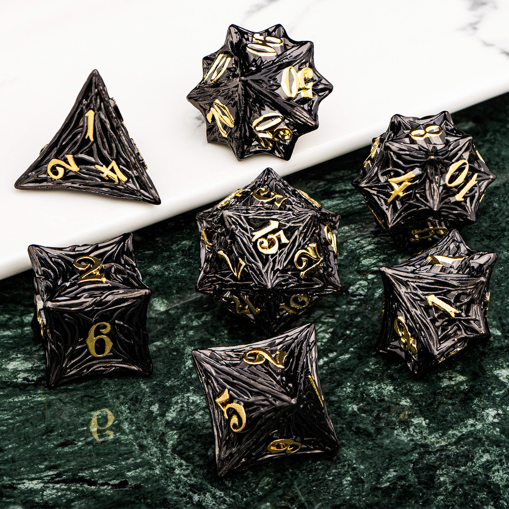 Jual OGCOPHEN D and D Tree Root Dnd Metal Role Playing Game Dice Set ...