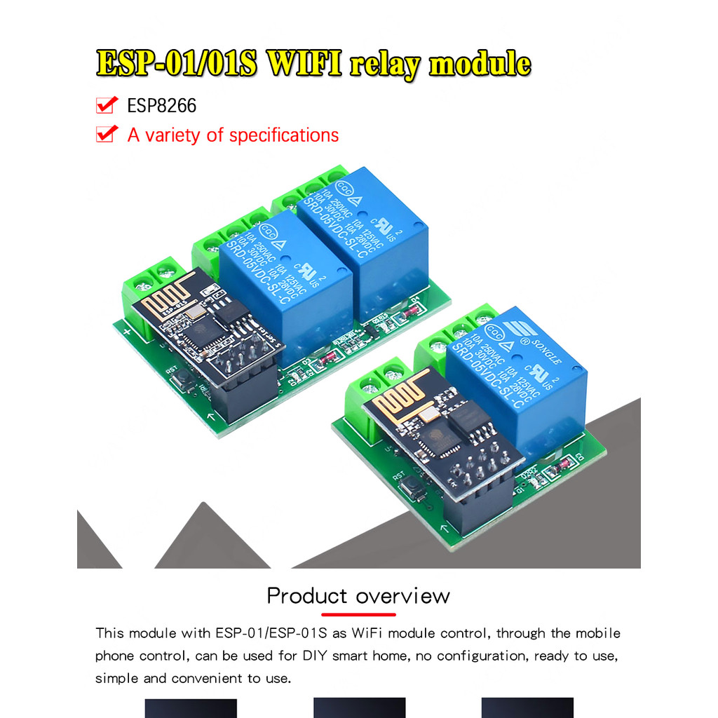 Jual ESP8266 Dual annel WIFI Relay Module ESP-01 DC5V With Relay Indicator and Reset Button 2 ...