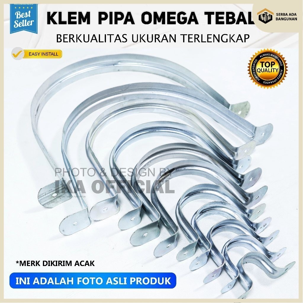 Jual SAB KLEM OMEGA 2" 2 1/2" 3" 4" CLAMPS OMEGA GALVANIS Klem Pipa ...