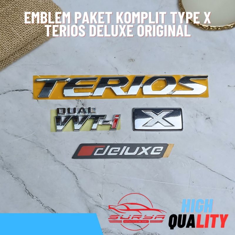 Jual Emblem Paket Komplit Terios Type X Deluxe Original | Shopee Indonesia
