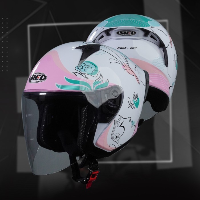 Jual SHEL Motif Eqz 02 - Helm Half Face | SHEL | Equalizer | Shel ...