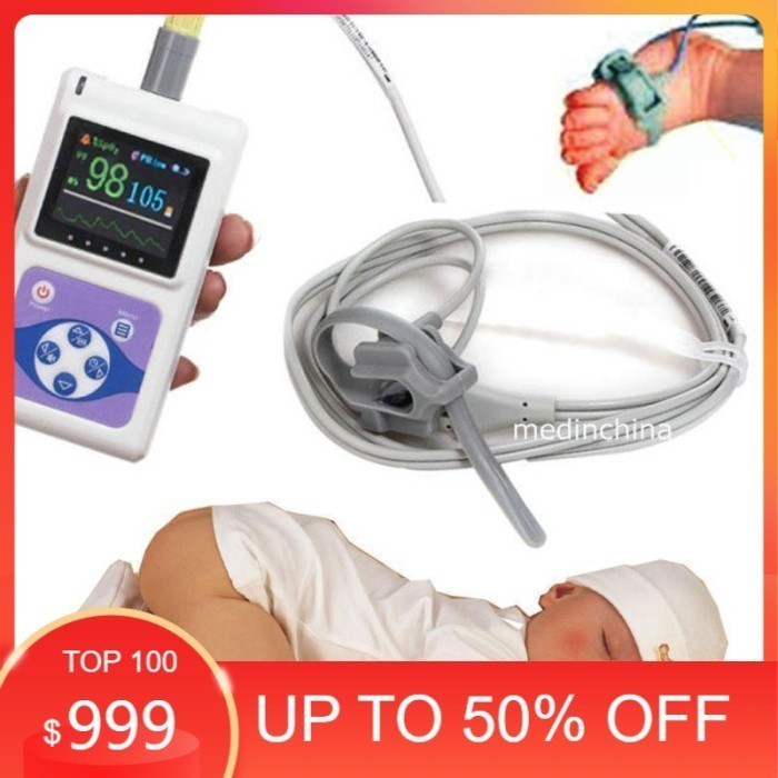 Jual Neonatal Infant pediatric Kids Pulse Oximeter Spo2 Monitor 24hr PC ...