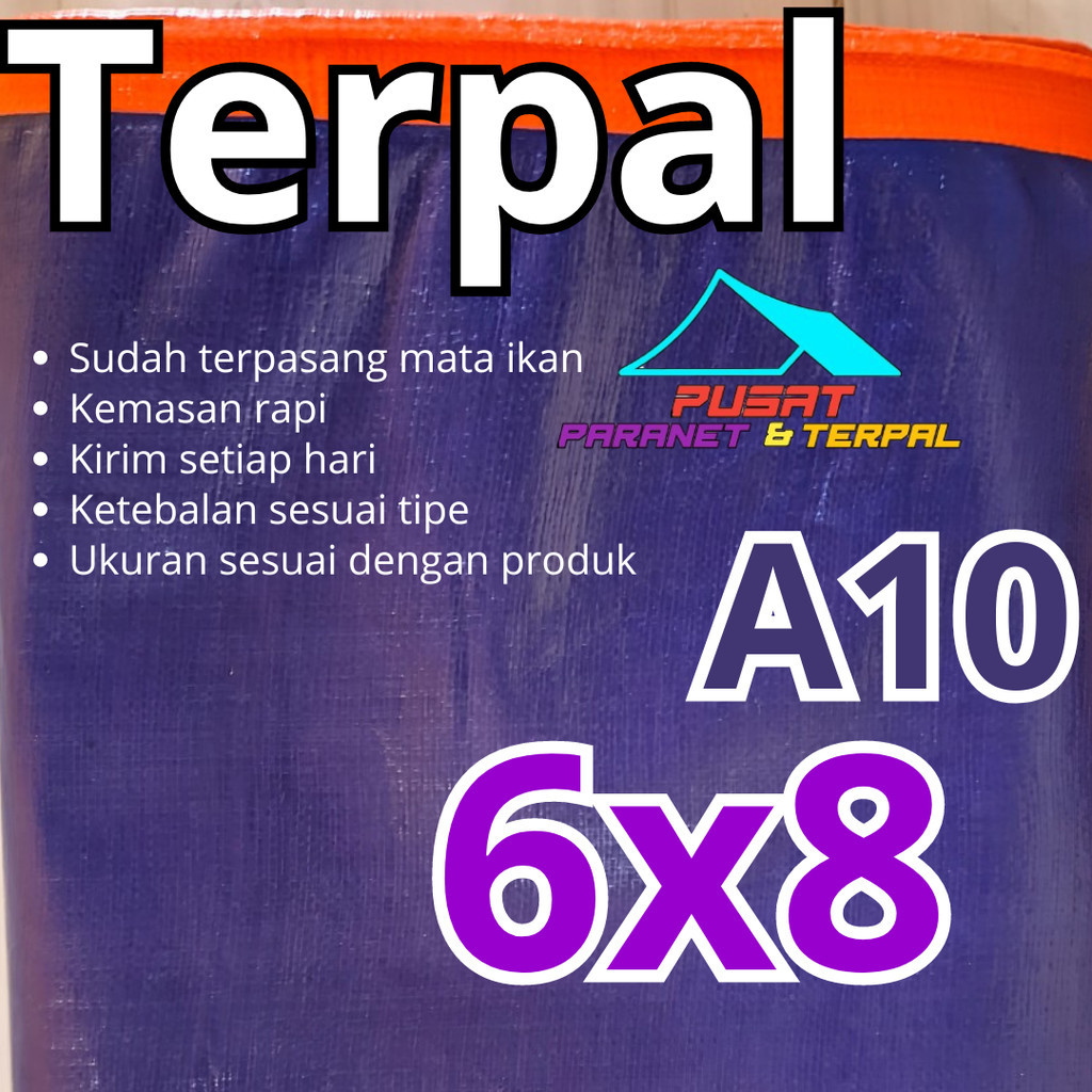 Jual TERPAL PLASTIK A10 UKURAN 6x8 meter merk TRECK kwalitas | Shopee ...