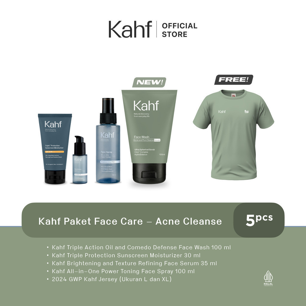 Jual Kahf Paket Face Care Isi 4pcs - Face Wash, Sunscreen, Serum ...