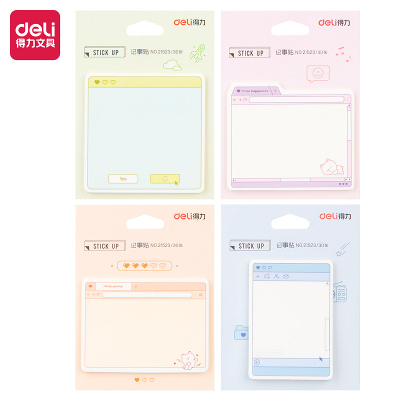 Jual Deli | Sticky Note Pad Notes Sticky UP | 21523 | Shopee Indonesia