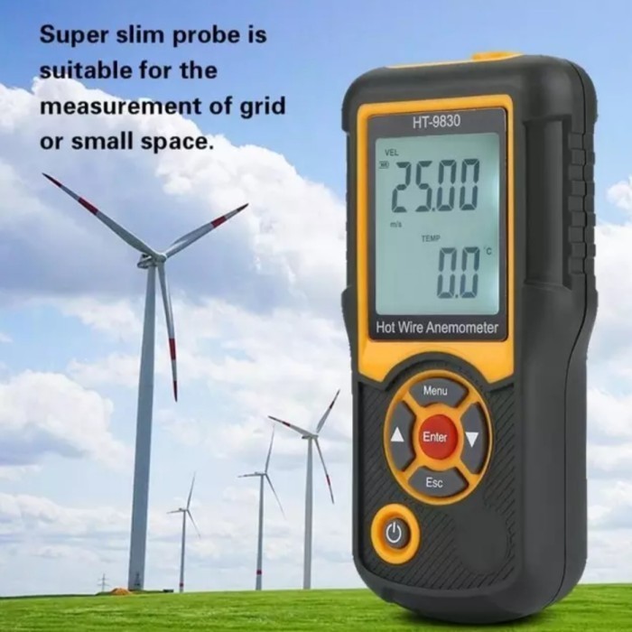 Jual HT-9830 Digital LCD Hot Wire Anemometer Handheld Wind Speed hti ...