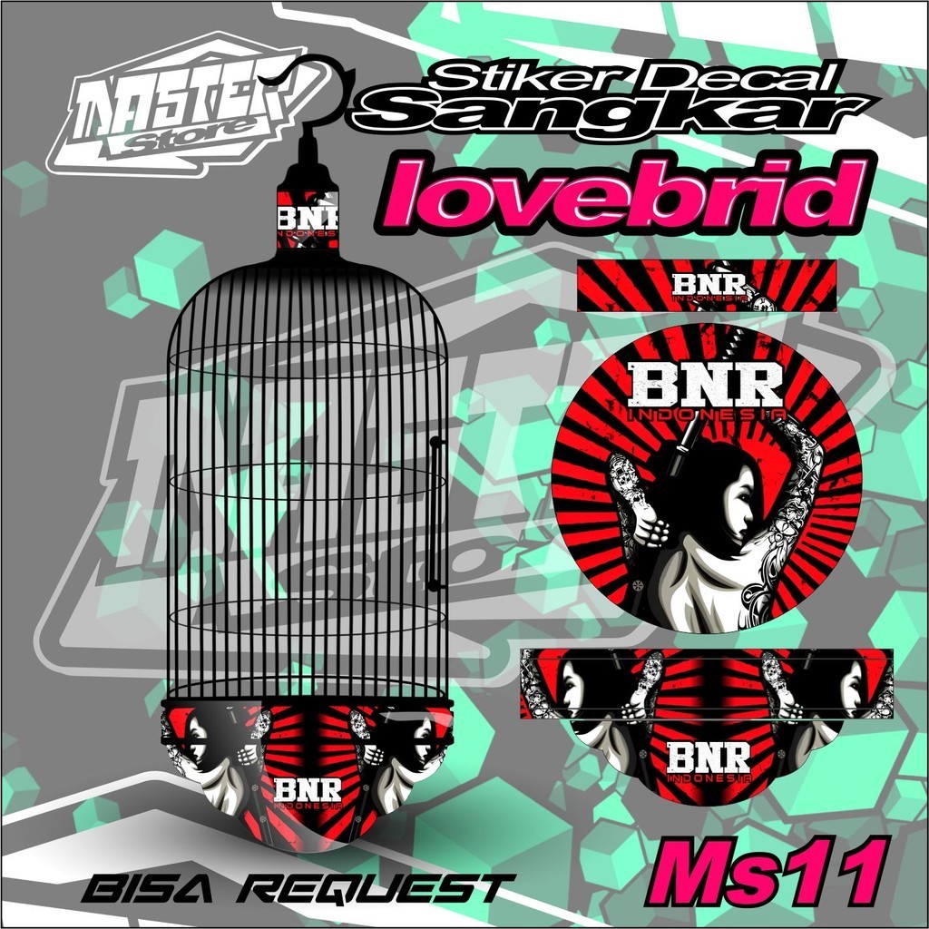 Jual Stiker Decal sangkar Burung Lovebird Decal Tebok Love Bird Kandang ...