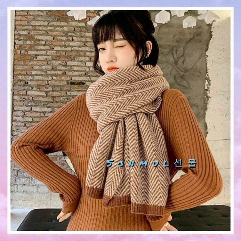 Jual WOMAN MAN WINTER ADELLE LONG SCARF SHAWL SYAL PANJANG WANITA PRIA ...