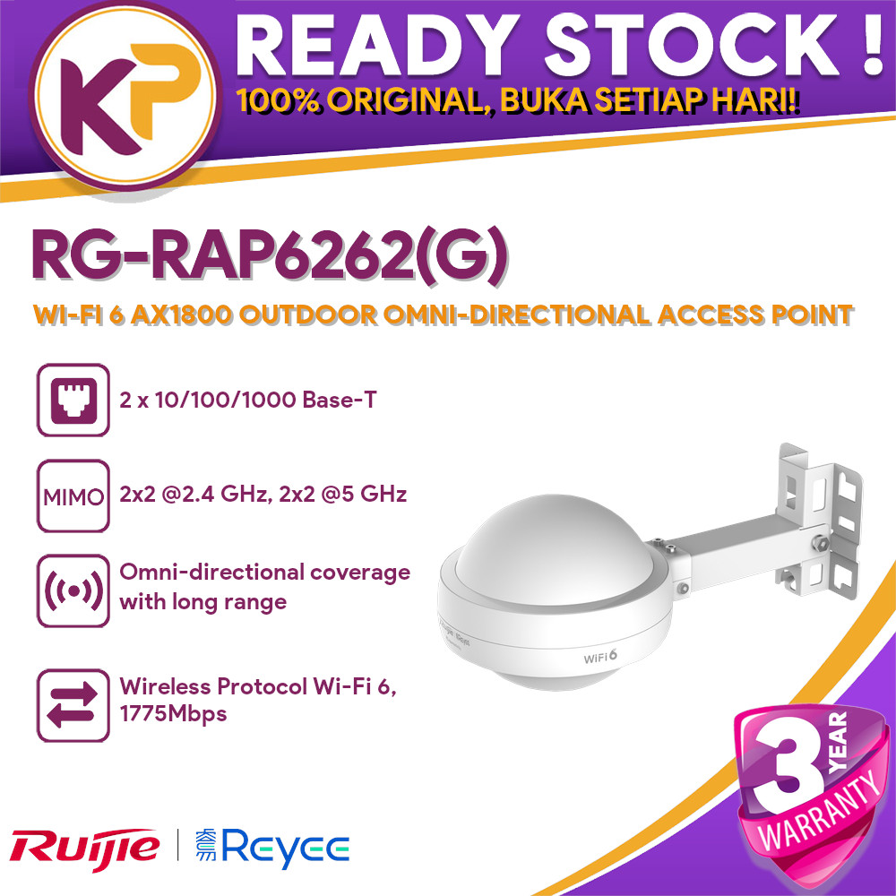 Jual RUIJIE REYEE RG-RAP6262(G) WI-FI 6 AX1800 OUTDOOR OMNI-DIRECTIONAL ...