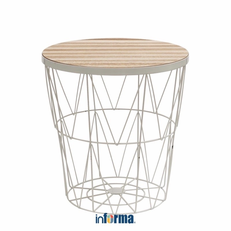 Jual Informa Meja Tamu Kayu estetik Dengan Penyimpanan Besi Topaz I ...