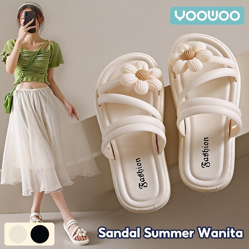 Jual YooWoo Slip On flower / sandal fashion / sandal wanita dewasa ...