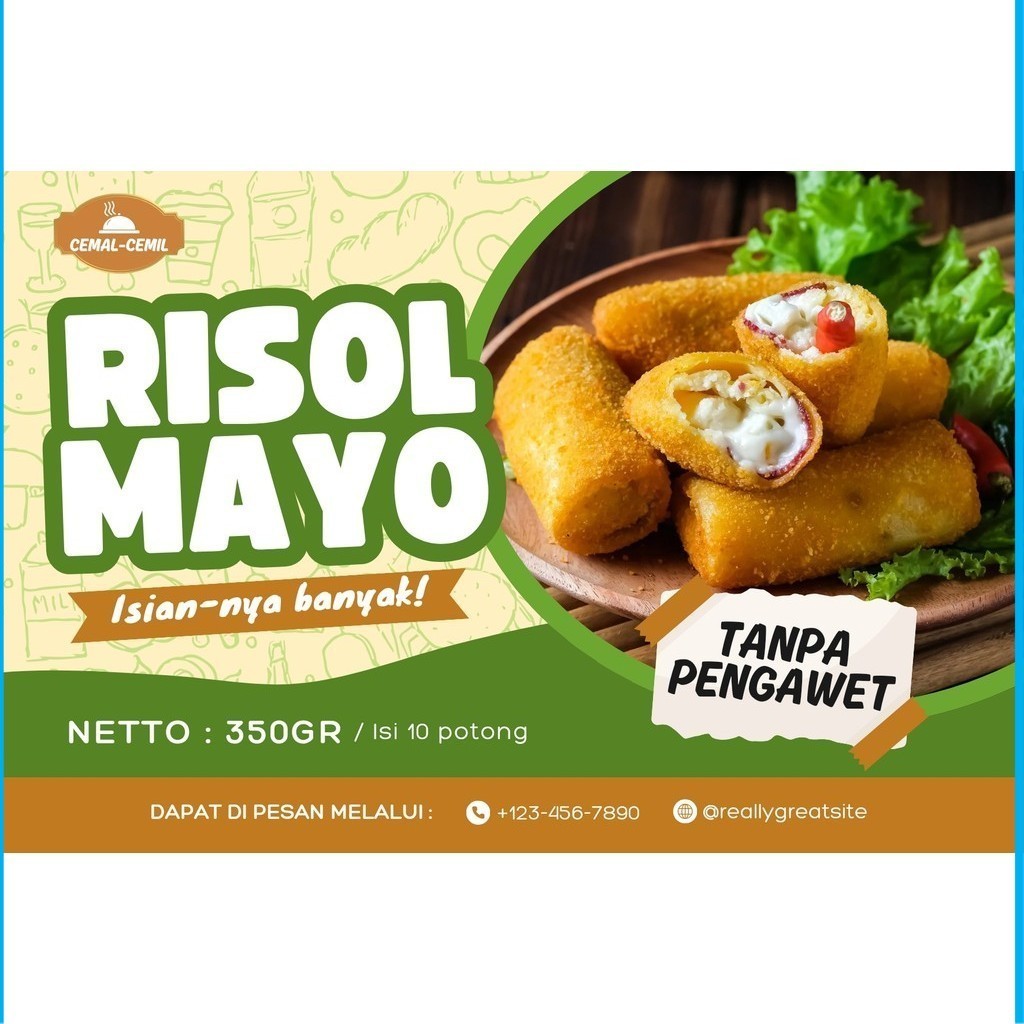 Jual JAYAPRINT - sticker risol stiker risoles ayam | Shopee Indonesia
