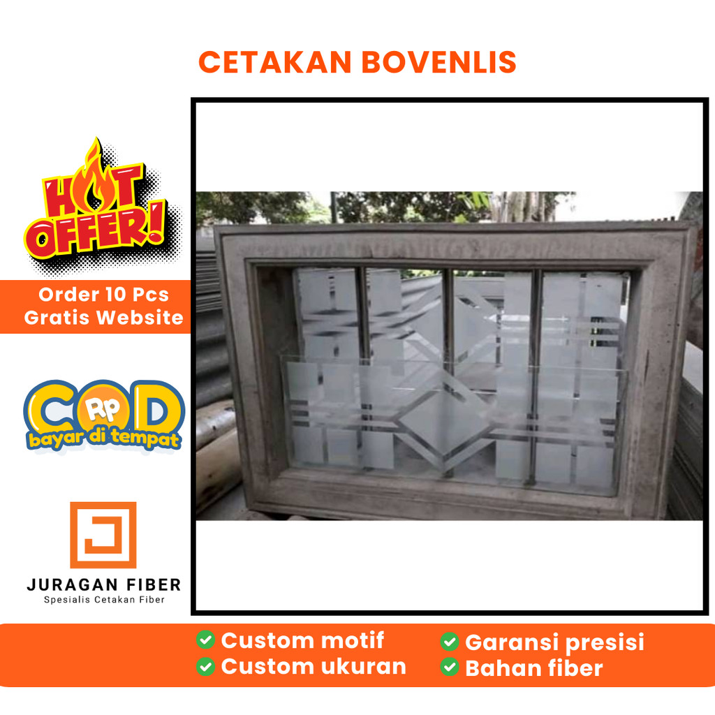 Jual Cetakan Bovenlis Fiber Jendela Kaca Ukuran 30 x 50 cm Tebal 13 cm ...