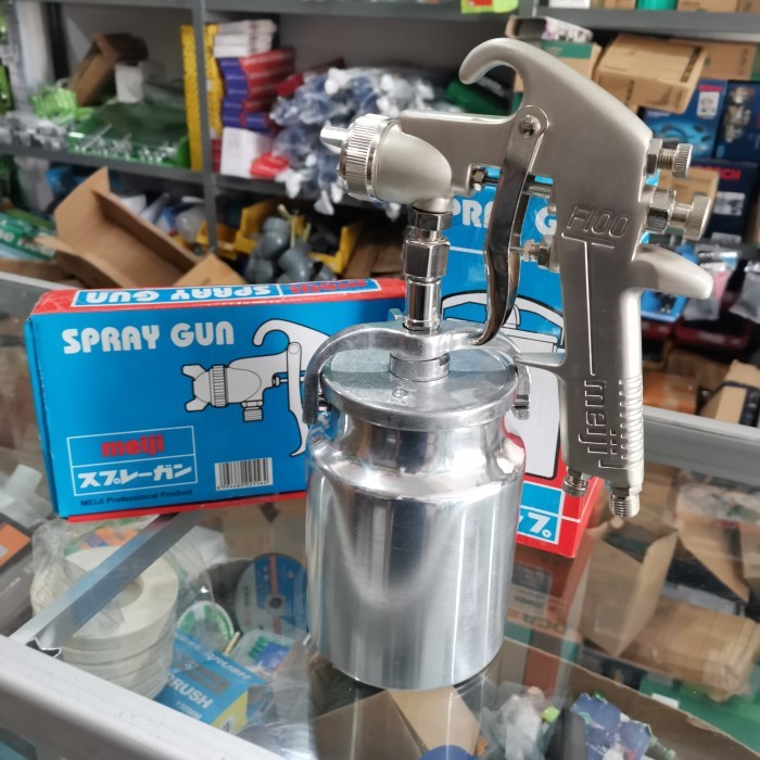 Jual MEIJI Spraygun F100 tabung bawah spet cat semprot kompresor spray ...