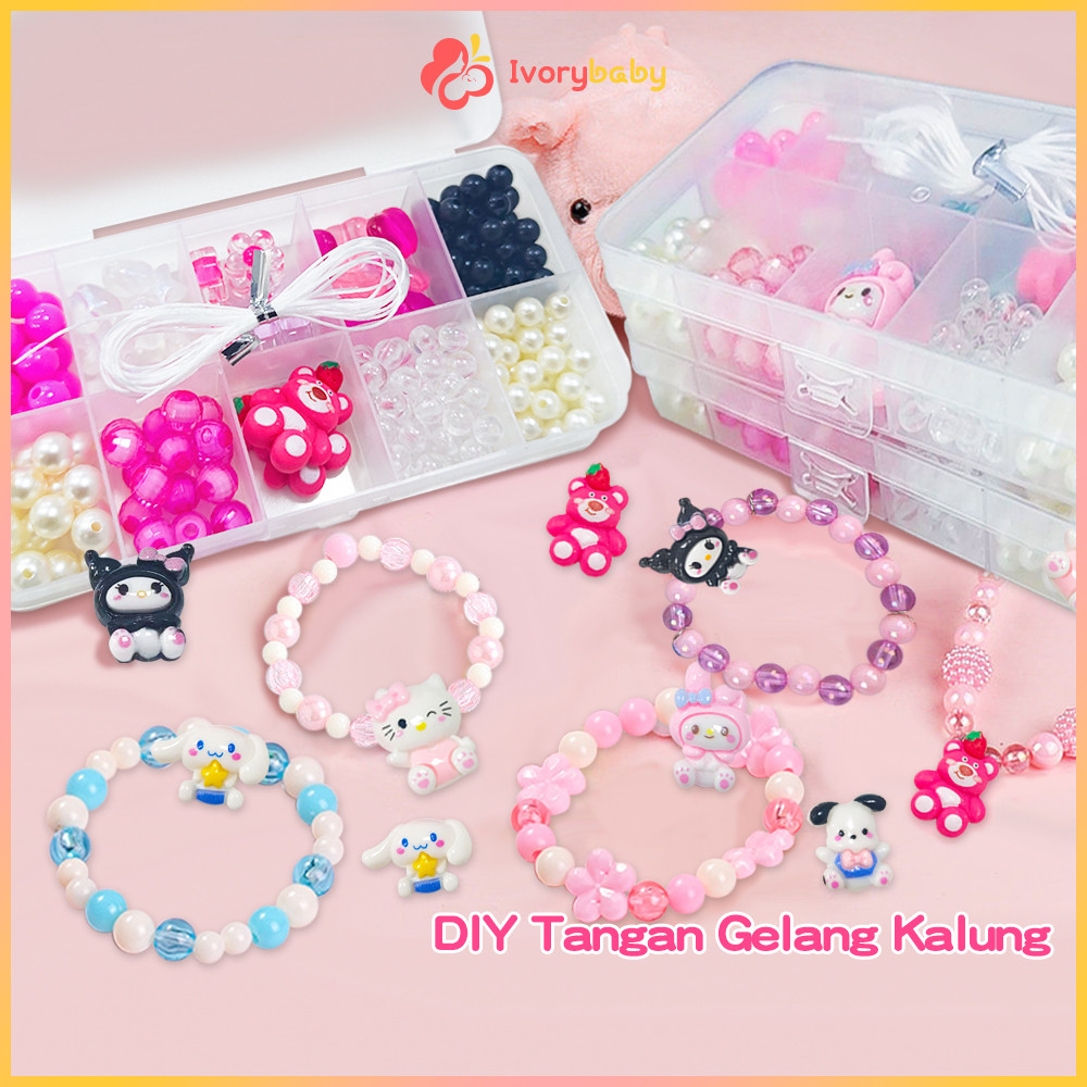 Jual Ivorybaby Sanrio Diy Gelang Manik Set Beads Mainan Edukasi ...