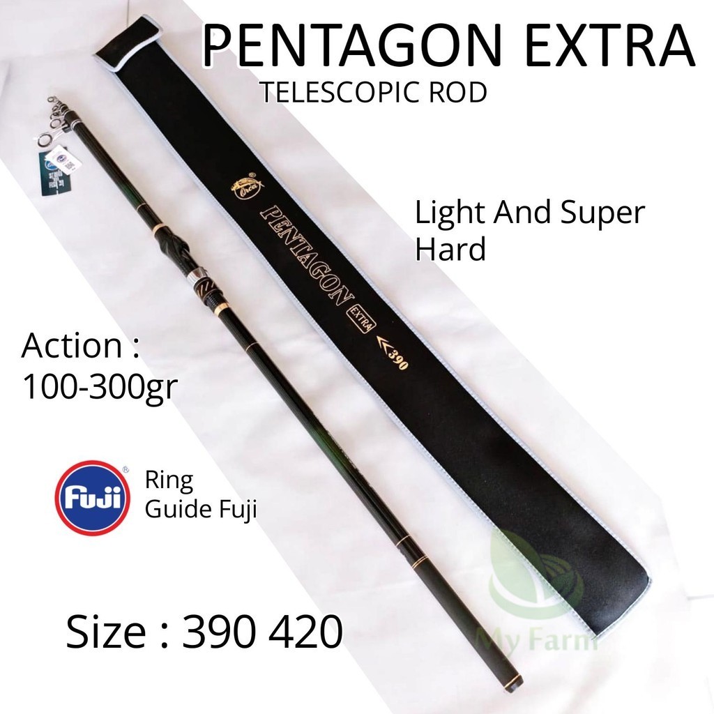 Jual Orca Pentagon Extra 390 420 CW 100-300gr Ring Guide Fuji Joran ...