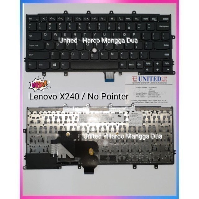 Jual keyboard lenovo thinkpad x240 x250 x260 x230s x240s no pointer ...
