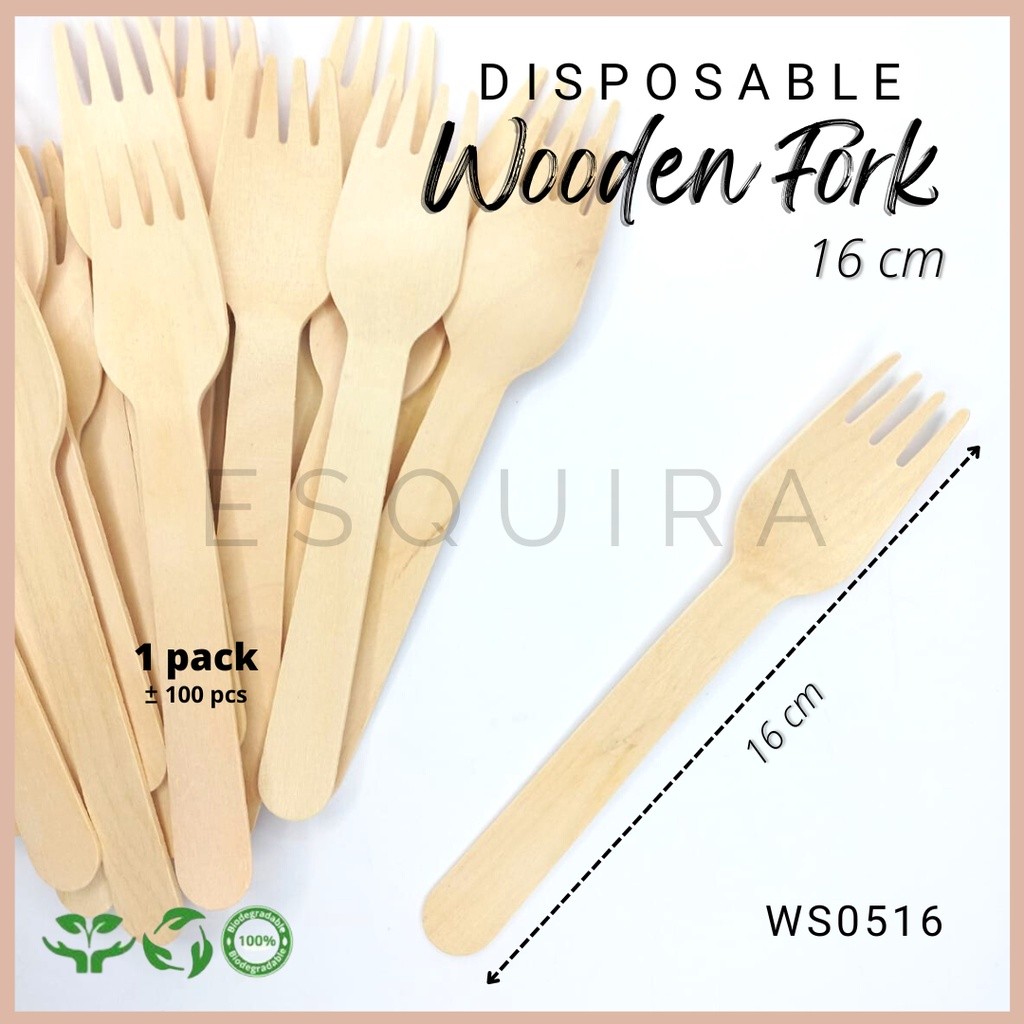 Jual (ESQ)Wooden Fork / Garpu Cake / Garpu Kayu 16 Cm / 100 Pcs ...