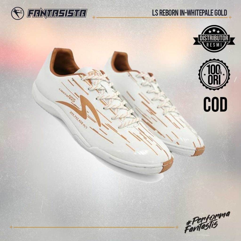 Jual Sepatu Futsal - SPECS LIGHTSPEED LS REBORN IN - white / gold ...