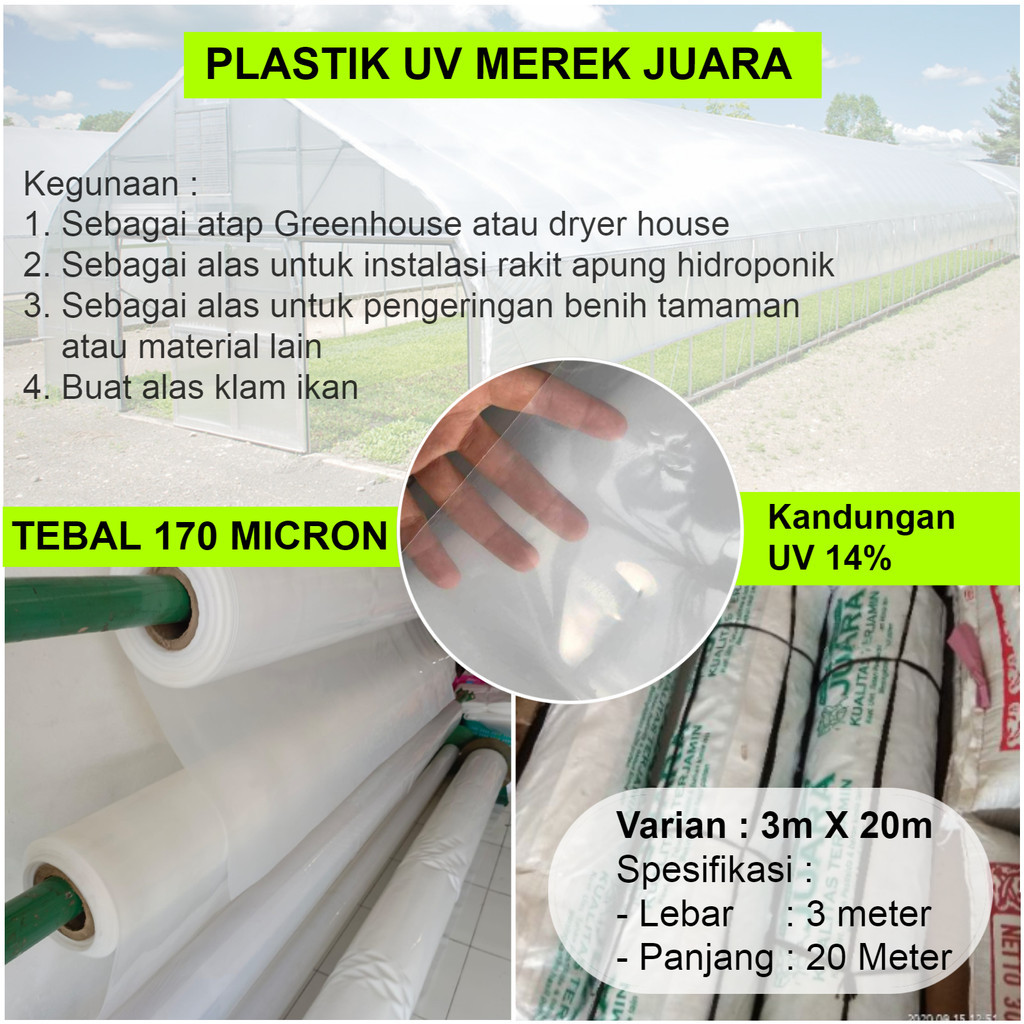 Jual Plastik Uv Ultra Violet 3x20m Lebar 3meter X Panjang 20meter ...