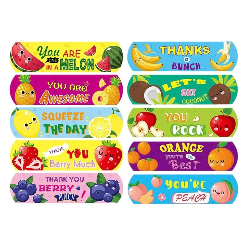 Jual 10pcs/set Cartoon Fruit Pattern Band Aid Kwaii Adhesive Bandages ...