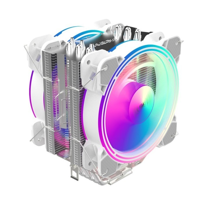 Jual ALSEYE H120D RGB WHITE - DUAL FAN RGB CPU COOLER | Shopee Indonesia
