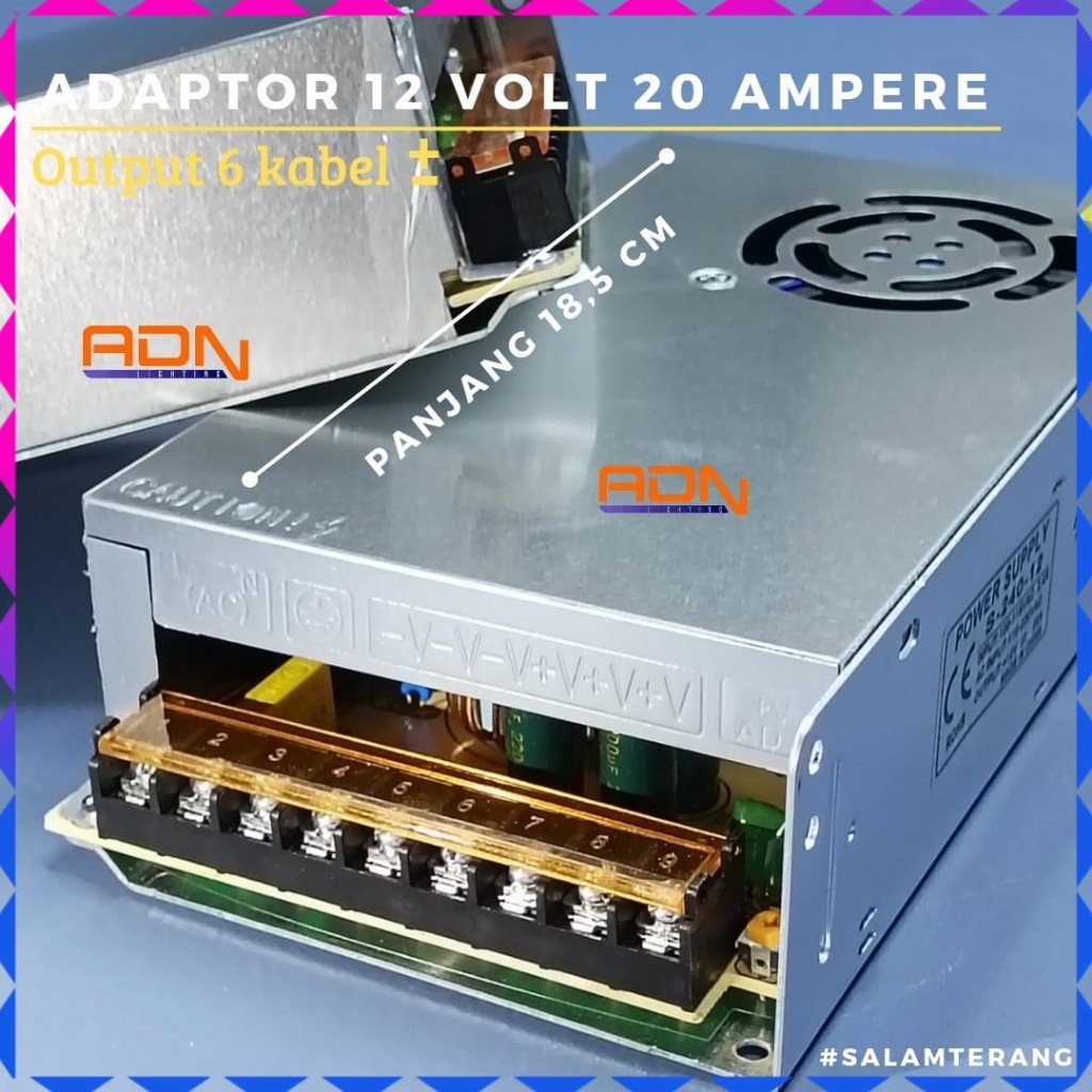 Jual ADAPTOR PSU POWER SUPLY 12V 20A 240Watt REAL CAPACITY | Shopee ...