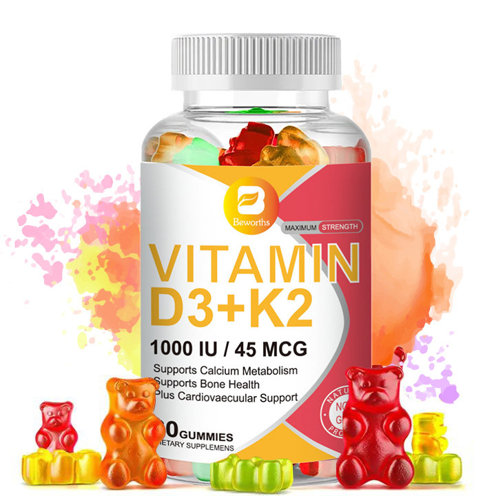 Jual BEWORTHS Naturals Vitamin D3 K2 Gummies 1000 IU Vitamin D3 + 45 ...