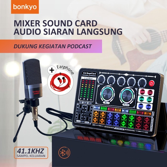 Jual Bonkyo F999 Set kombinasi Sound Card For Live dengan mikrofon dan ...