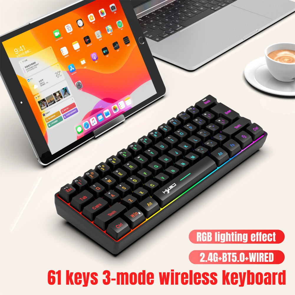 Jual L500 Wired/Wireless Gaming Keyboard 61 Keys With Dynamic RGB ...