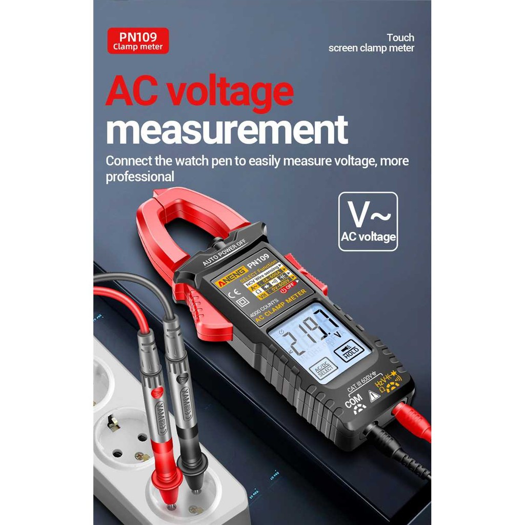 Jual ANENG Clamp Meter Digital Multimeter Multitester Touch Screen NCV ...
