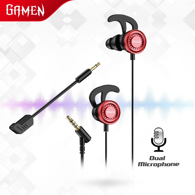 Jual GAMEN GE200 Dual Microphone Virtual Stereo Surround Sound In-ear ...