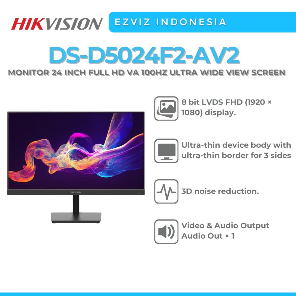 Jual HIKVISION DS-D5024F2-AV2 MONITOR 24 INCH FULL HD VA 100HZ ULTRA ...