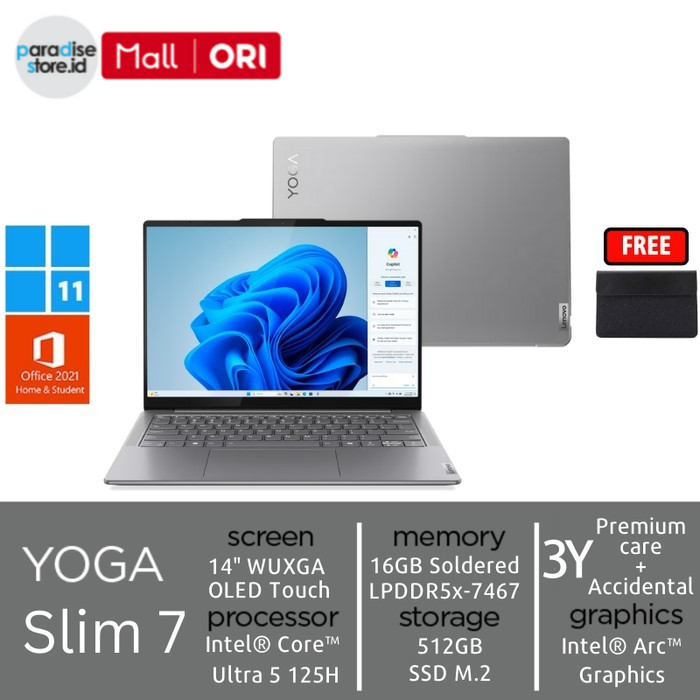 Jual Laptop Lenovo Yoga Slim 7 14IMH9-83CV008GID/Ultra 5 125H/16GB/512GB SSD/14″ WUXGA OLED ...