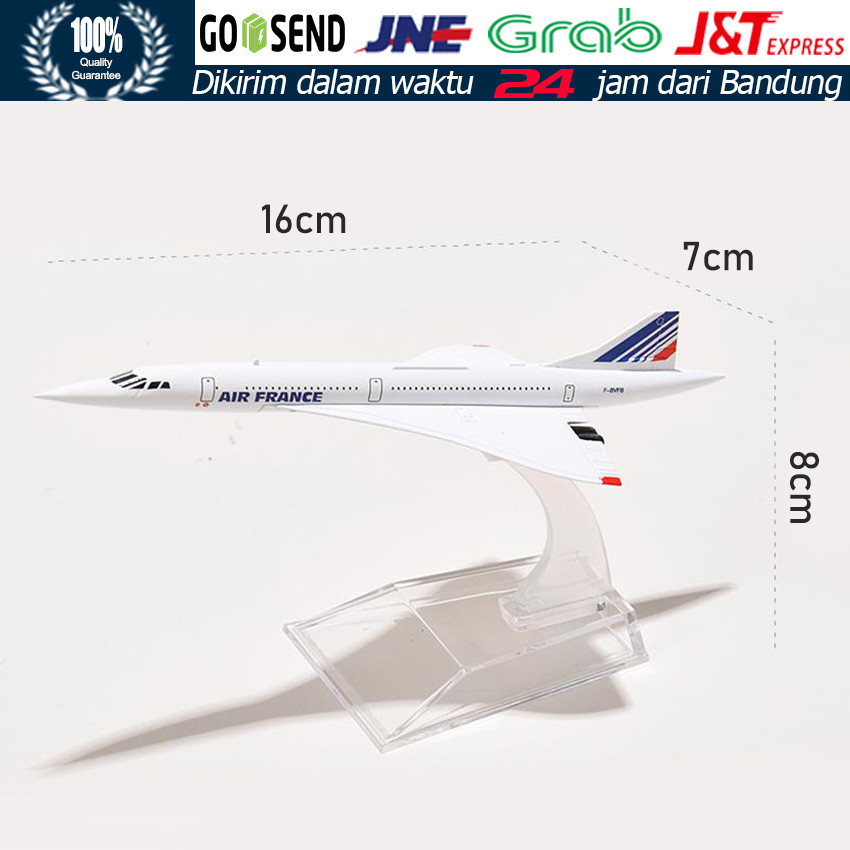 Jual Miniatur Diecast Pesawat Concorde Skala 1:400 16cm Replika Super ...