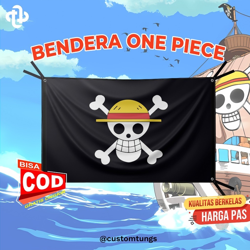 Jual BENDERA ONE PIECE FULL PRINTING UKURAN 90X60cm | Shopee Indonesia