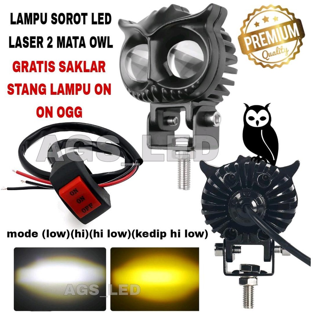 Jual LAMPU LED LASER LASER / LAMPU SOROT MOTOR LED 2 MATA LASER PREMIUM ...