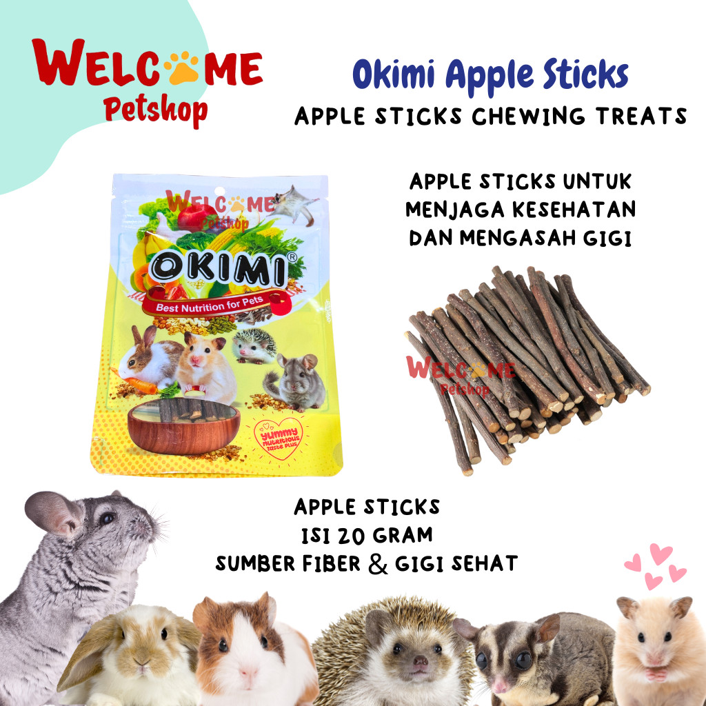 Jual OKIMI Apple Sticks Chewing Treats Hamster Sugar Glider Chinchilla ...